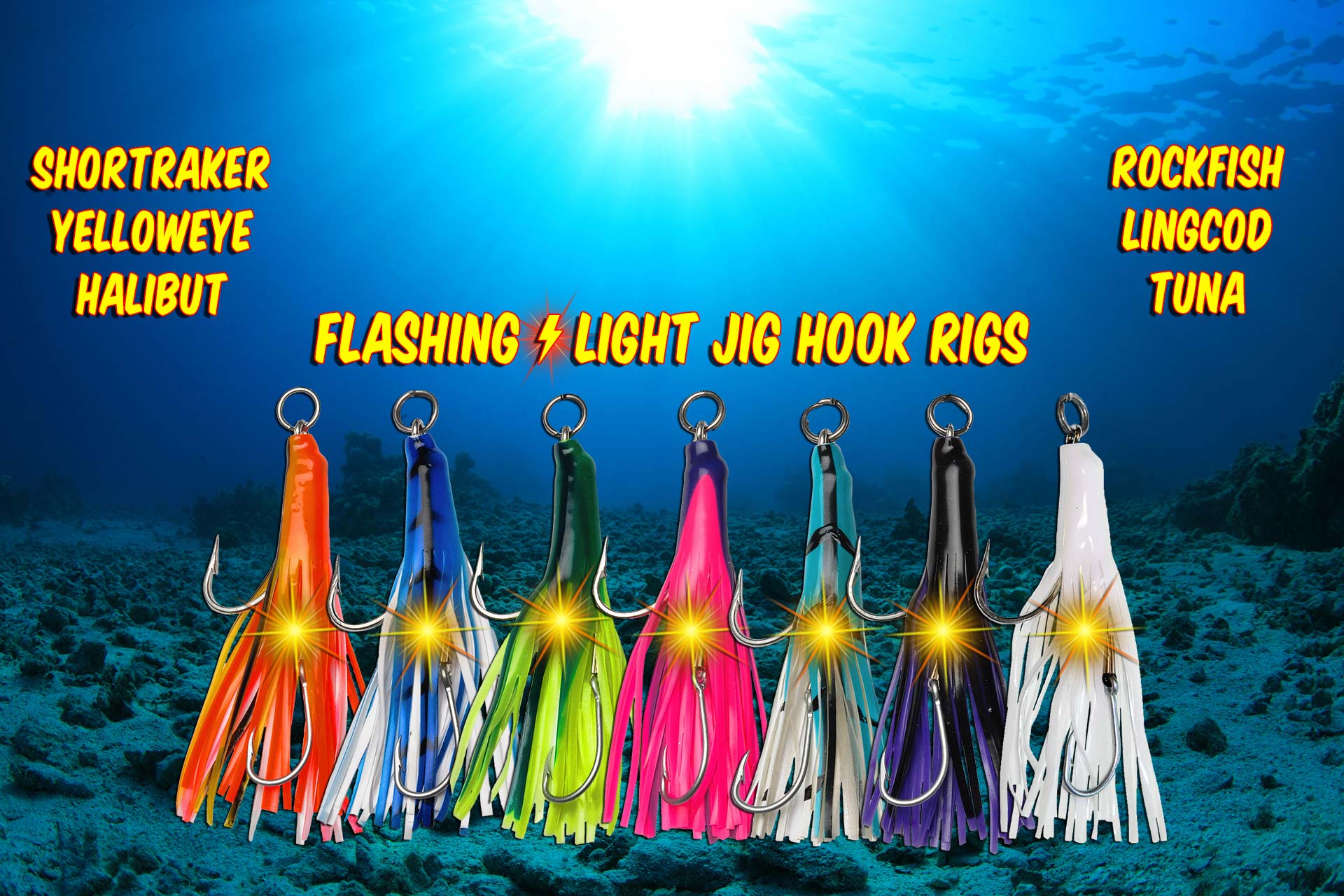 Flashing LED Jig Hook Rigs - Kodiak Custom Fishing Tackle